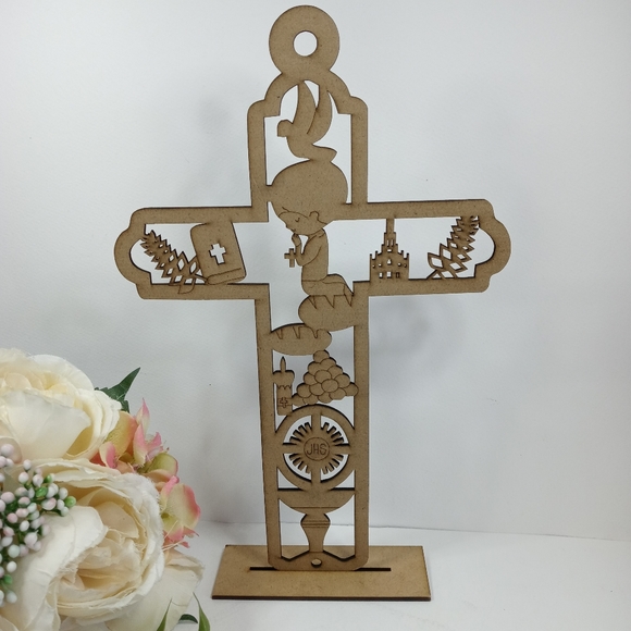 Tere Mexi Gifts | Party Supplies | Cruz Madera Primera Comunin Nio ...